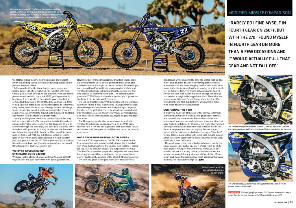 Modified YZ250F VS. Modified YZ270F | Jay Clark Enterprises